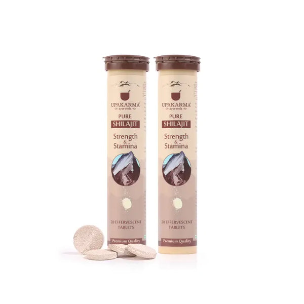 Pure Shilajit Effervescent Tablets - Pack of 2 - Upakarma Ayurveda