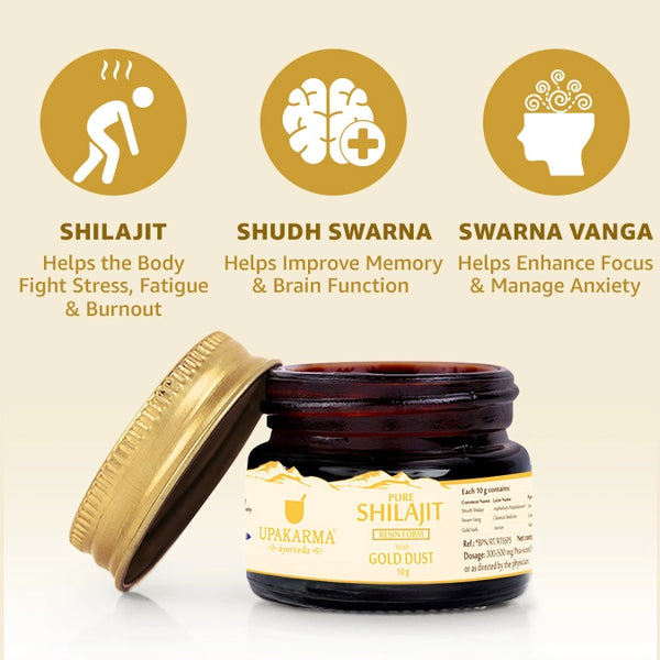 Shilajit Gold Dust in Resin Form | 10g pack | With Swarn Vanga ...